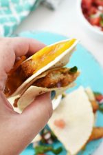 Cheesy Fish Quesadillas with Salsa Cilantro Lime Sauce