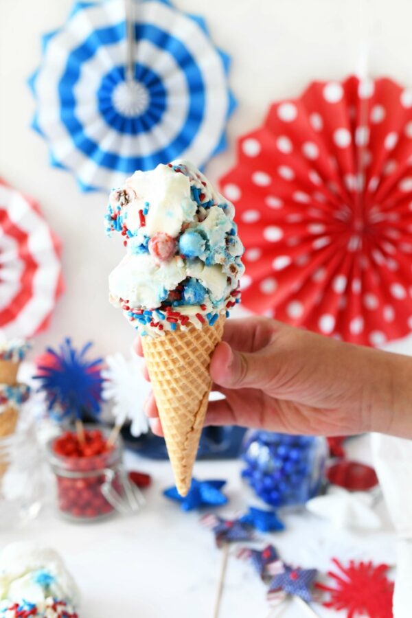 Red, White, and Blue Ice Cream - Savvy Saving Couple