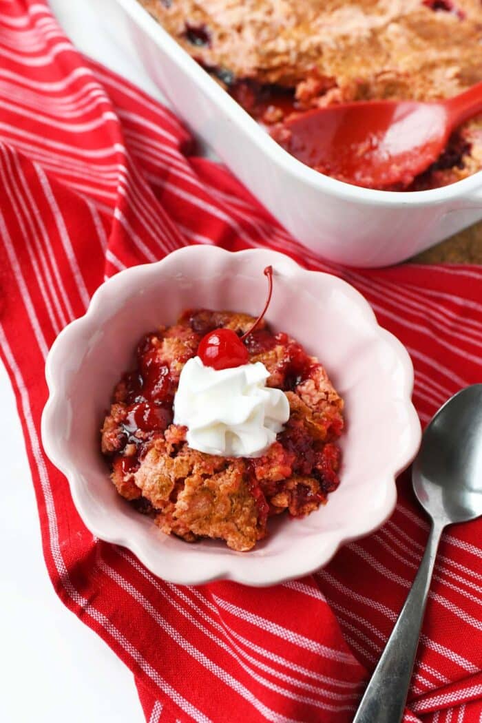 Strawberry Cherry Dump Cake - Savvy Saving Couple