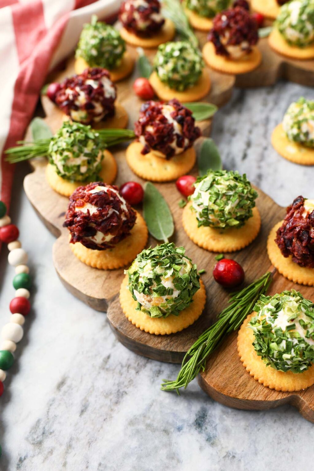 Mini Christmas Cheeseballs on RITZ Crackers - Savvy Saving Couple