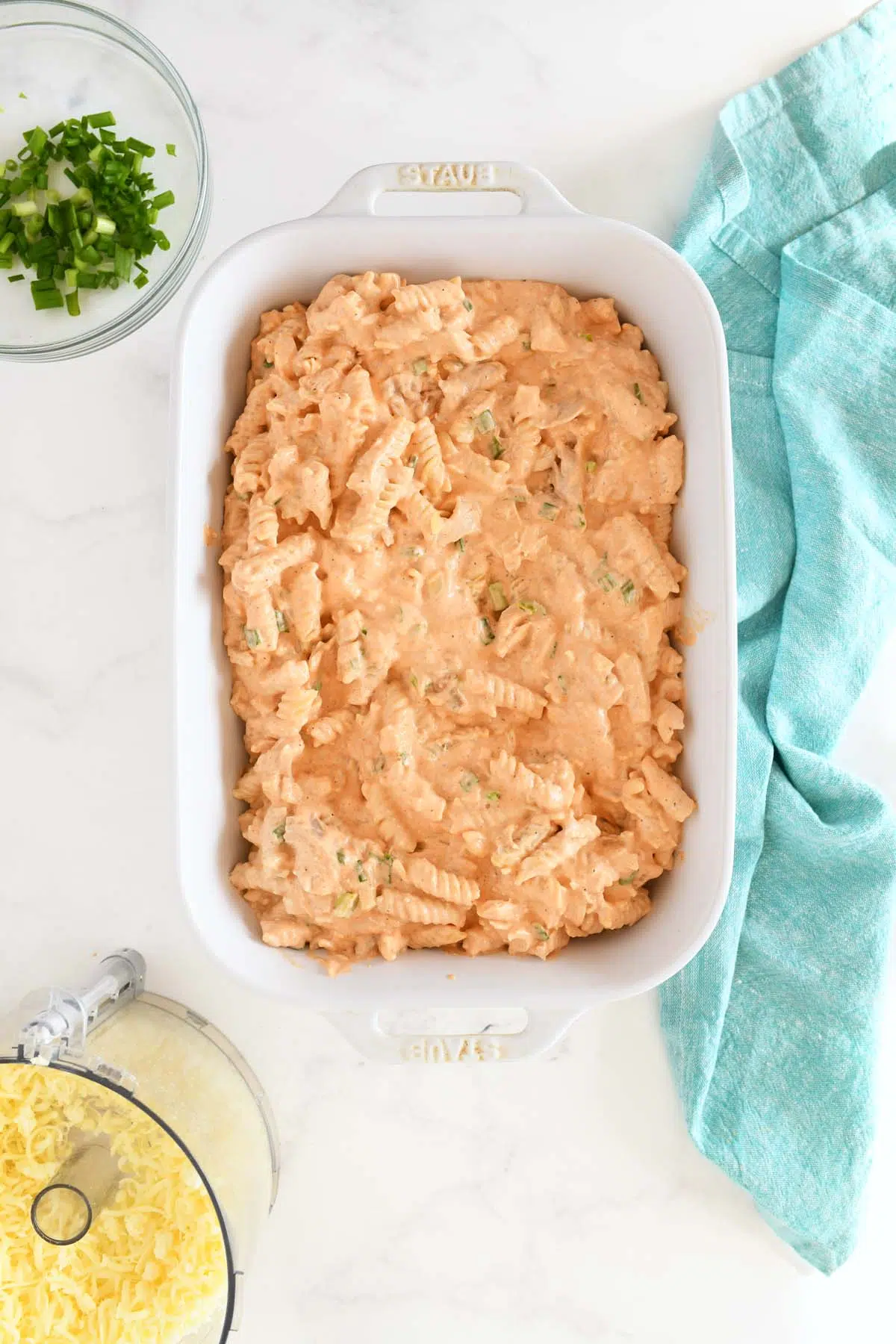 Buffalo Chicken Pasta with Rotisserie Chicken - Savvy Saving Couple